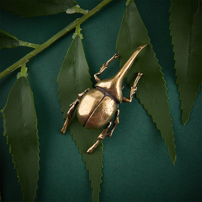 Brass Insect Figurine Miniature Bugs Tea Pet Ornament Copper Beetle ...