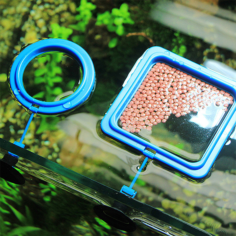 Aquarium feeding ring fish tank station floating food tray feeder accessories