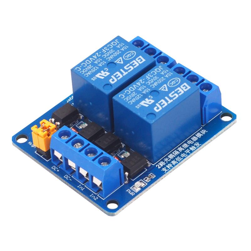 MÓDULO DE RELÉ de 2 canales 3.3V 5V 12V 24V 2 canales relé disparador ...