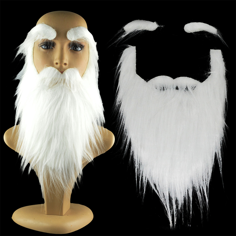 Party performance props Santa Claus white beard white eyebrows Set Hallowee