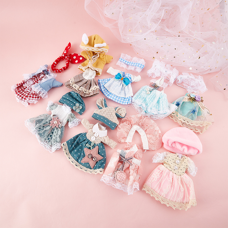 For 16-19CM Girls Doll Dress Up Skirt Clothes Doll Play House Girl Toy Access Pe