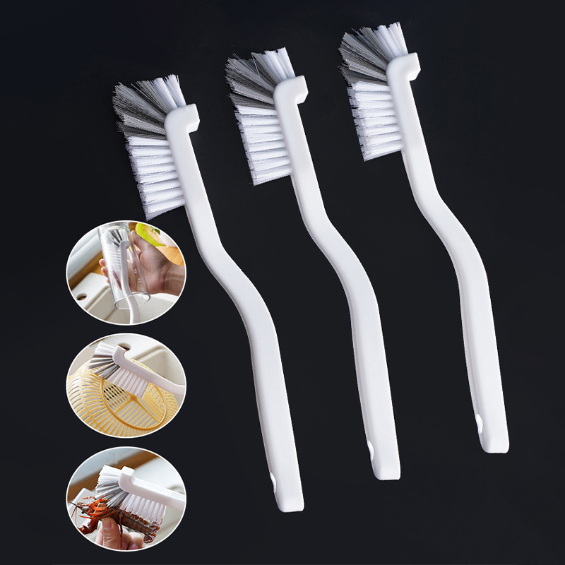 Kitchen Bathroom Cleaning Brush Corner Bending Handle Scrubber Curved ...