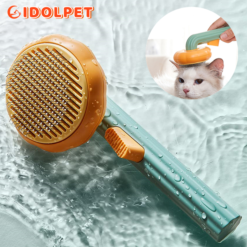 Pet combs for cats and dogs Pumpkin Self Cleaning Slicker Comb Tangled Hair Pe