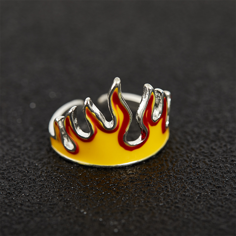 Goth Punk Flame Ring Women Men Girls Boys Hip Hop Flame Opening Party ...