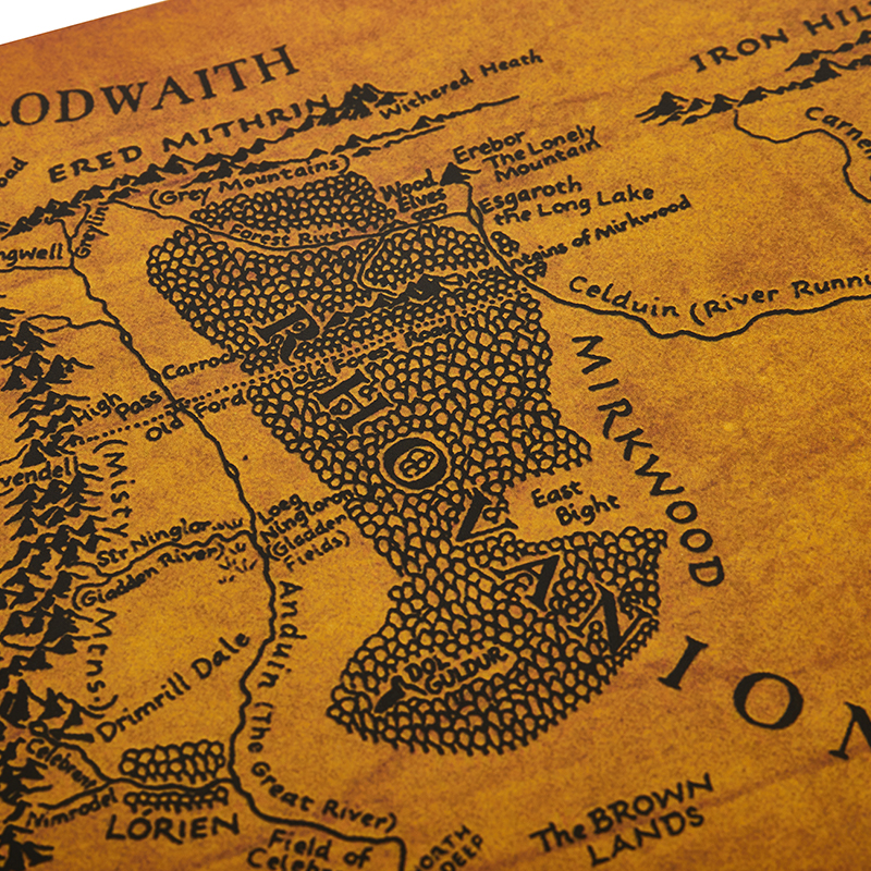 The Rings Mappa Terra di Mezzo The Retro Kraft Carta Poster Decorazione Bastone da Parete Sn