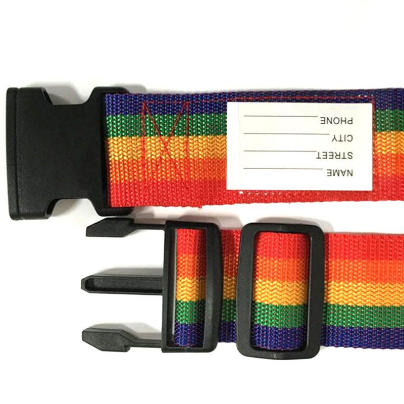2M Rainbow Password Lock Packing Luggage Bag with Luggage Strap 3 ...