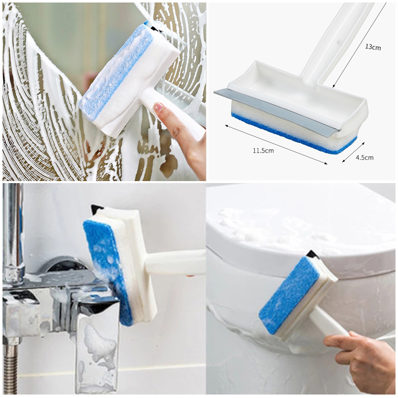 Multifunctional glass window wiper cleaner with removable sponge brush ...