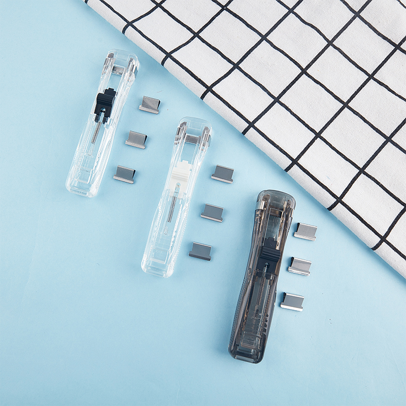 Hand Paper Clipper With Refills Metal Stapler Paper Clips For Document Binding