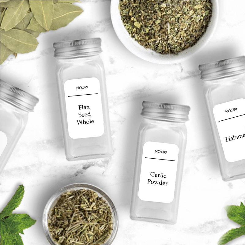 216 pezzi barattoli di spezie stampate ed etichette di dispensa  ba