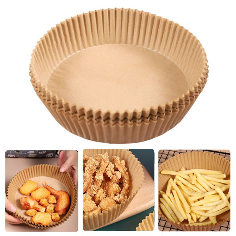 Air Fryer Disposable Paper Liner Non-Stick Mat Steamer Round Paper ...
