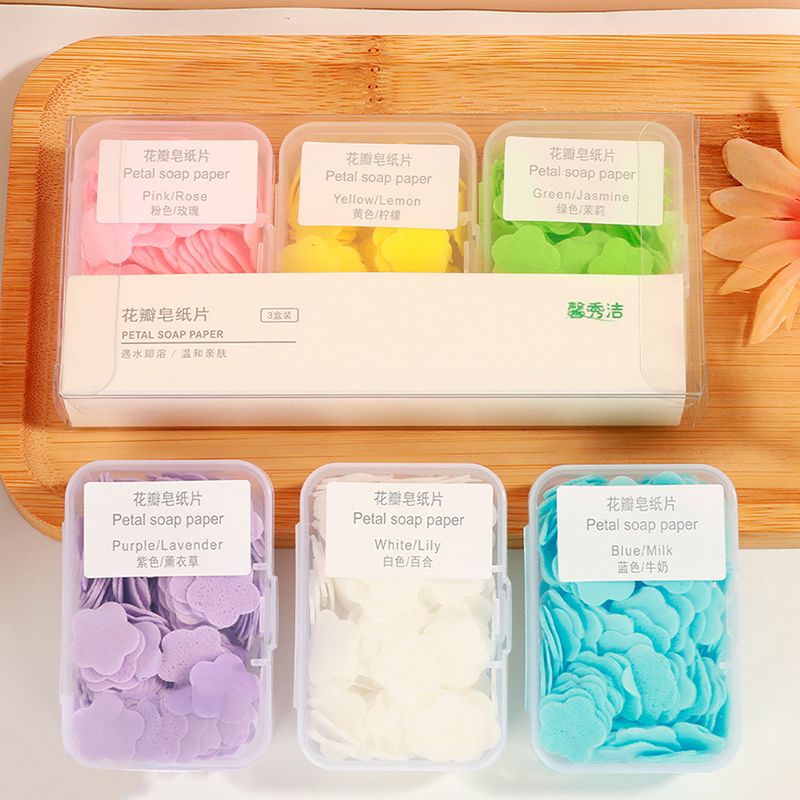 1 Box Portable Paper Cleaning Soaps Hand Wash Soap Papers Scented Slice ...