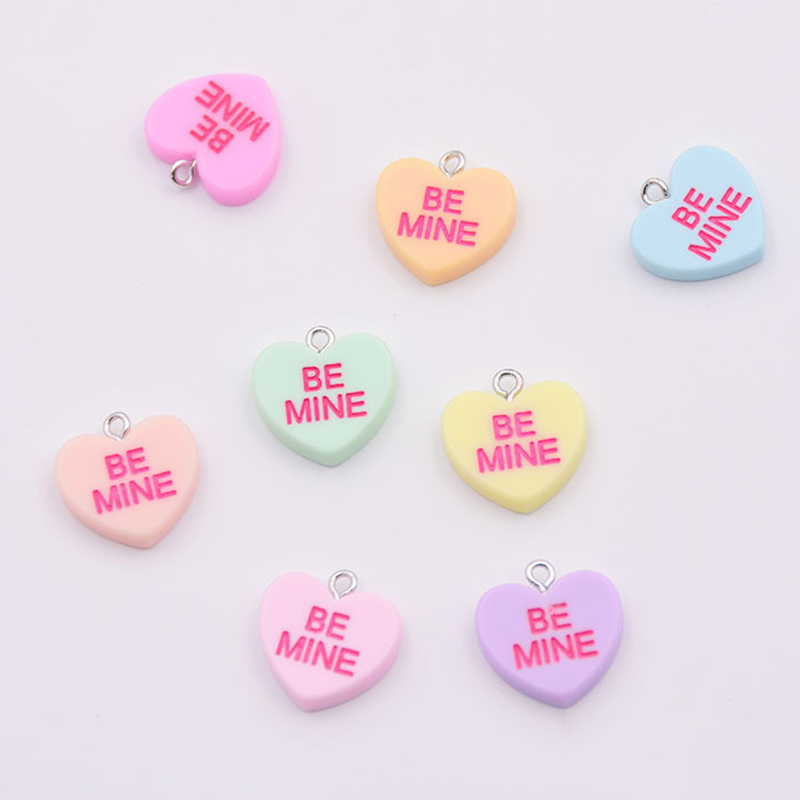 10Pcs Heart Charms Pendant Jewelry Making Earrings Bracelet Necklace Accessor Pe