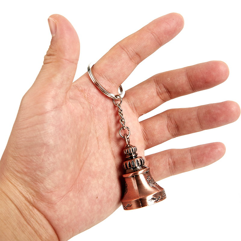 Antique Dragon Phoenix Bell Pendant Keychain Key Holder Ring Bag Ornaments G- Th