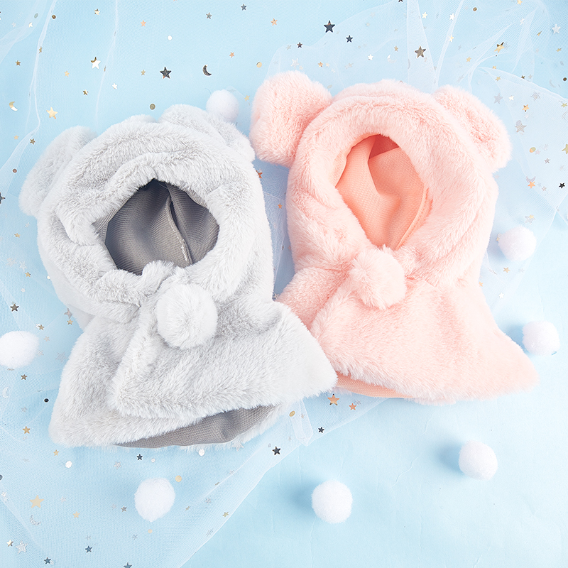 For 20CM Doll Toy Clothes Cute Bear Hooded Cloak Doll DIY Clothes Accessories Pe