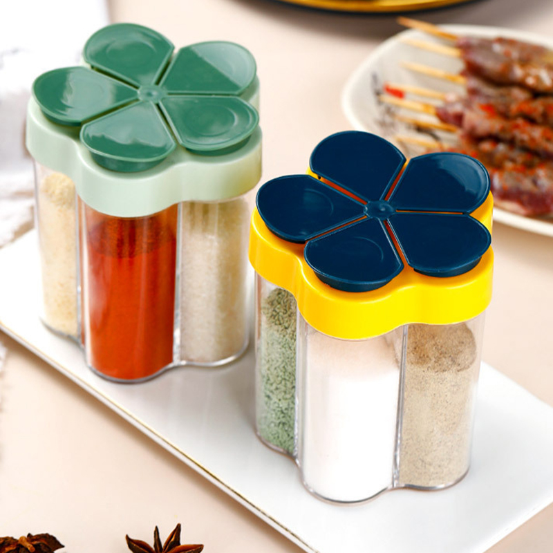 5 In 1 Seasoning Jar Bottle Multifunctional Kitchen Spice Tank Kitchen ...