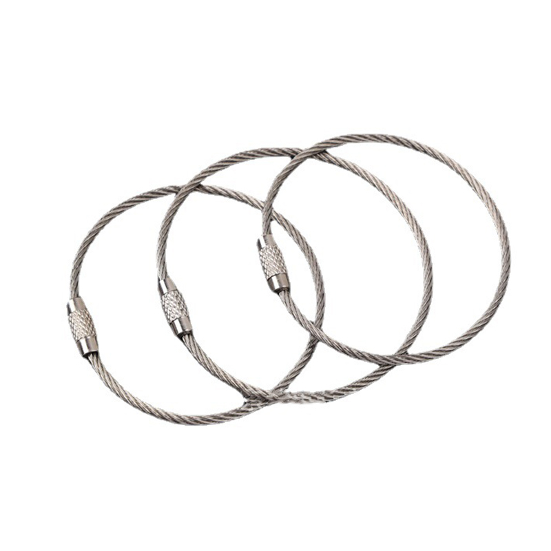 10/20pcs Stainless Steel Wire Keychain Ring Outdoor Camp Luggage Tag Screw .U Th
