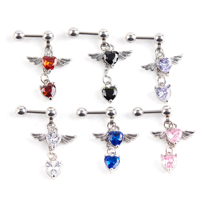 1PC Stainless Steel Angel Wings Helix Piercing Cartilage Earring Tragus ...