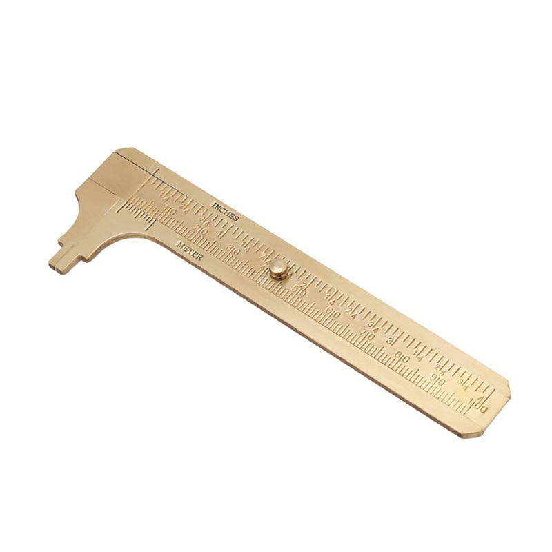 MINI BRASS SCALE 80/100mm Sliding Gauge Vernier Caliper Ruler Pocket ...