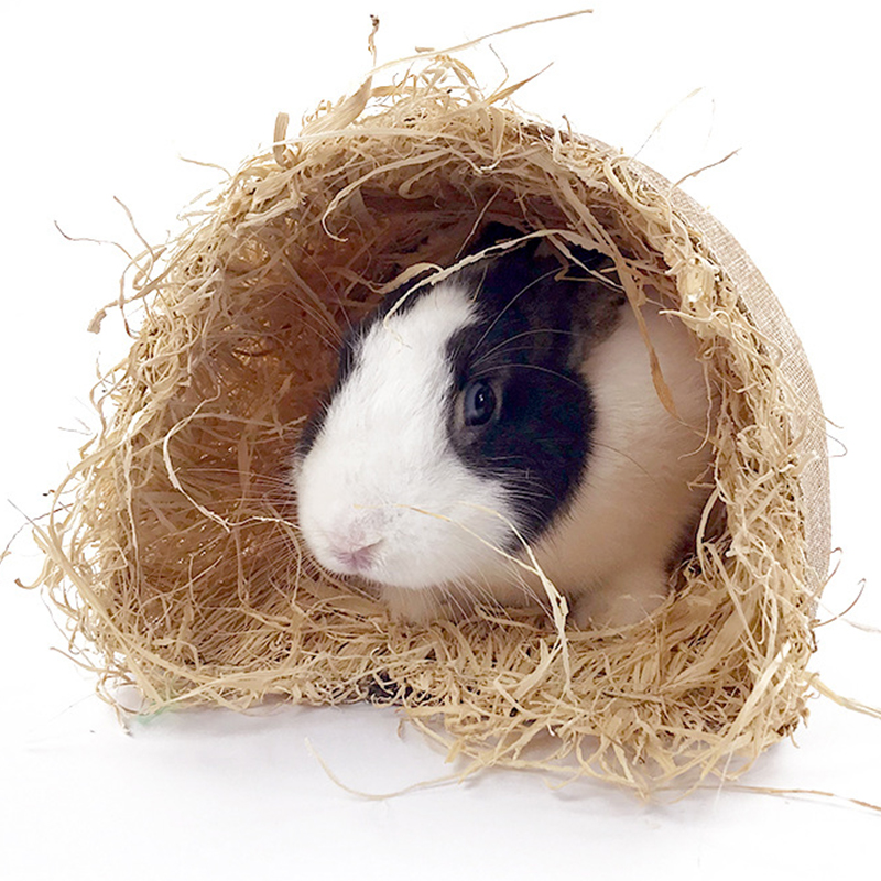 Rabbit Hideaway Giocattolo Animale Erba Paglia Coniglio Tunnel Giocattolo Traspirante Cavia Sn