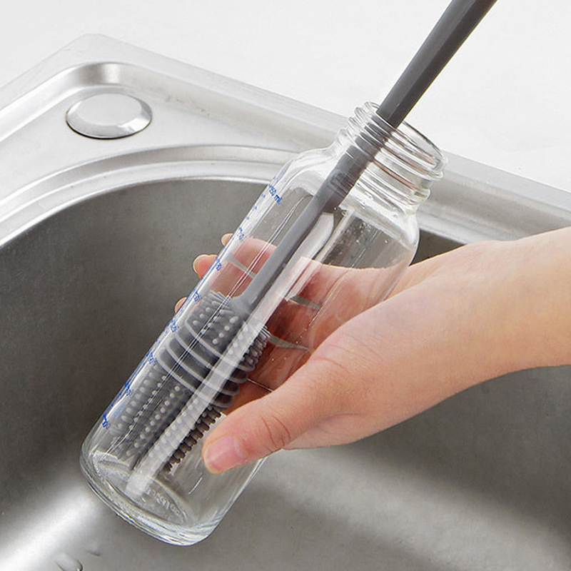 Silicone Cup Brush Cup Scrubber Glass Cleaner Kitchen Cleaning Tool Long Handle