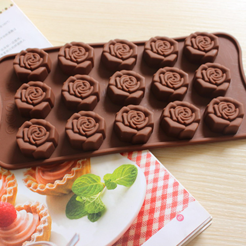 Flower Rose Silicone Mould Cake Decorating Chocolate Wax Melts Mold ...