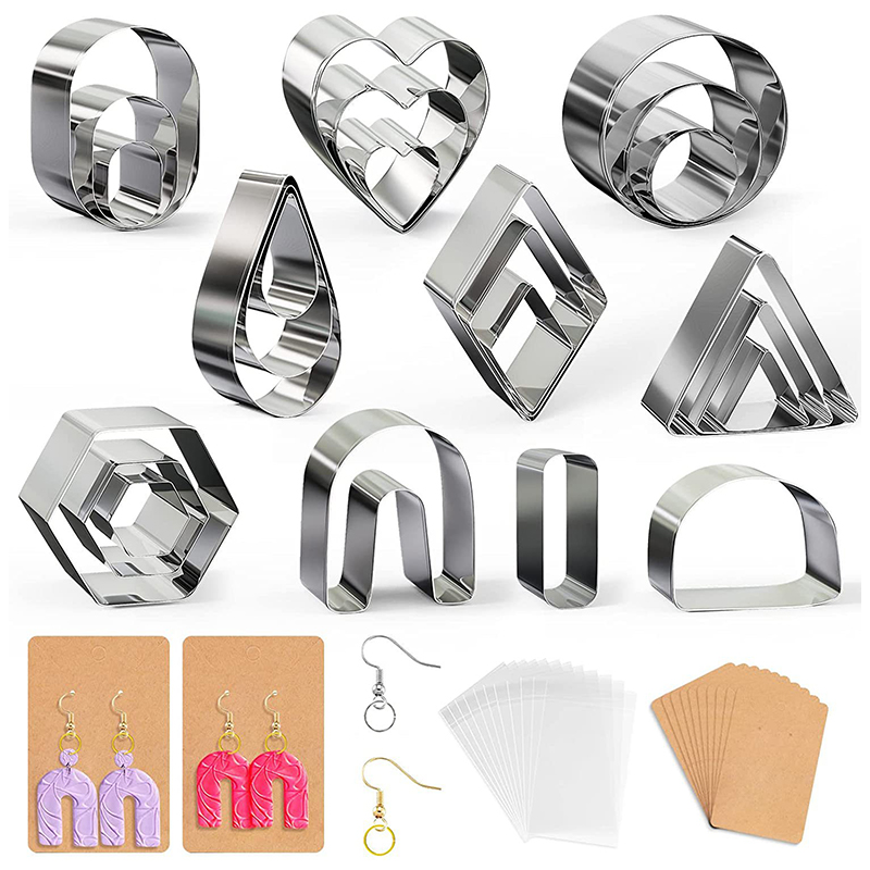 124Pcs Polymer Clay Cutters Set Clay Earring Cutters with Earring Cards ...
