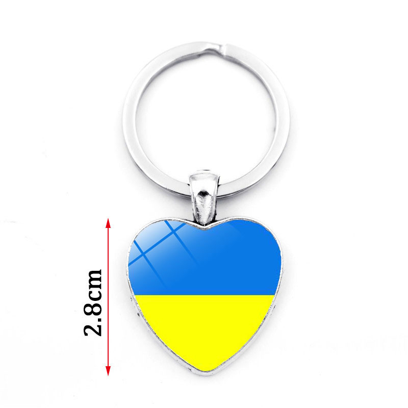 UKRAINE FLAG KEYCHAIN Accessories Ukrainian Flag Glass Pendant Bag Car ...