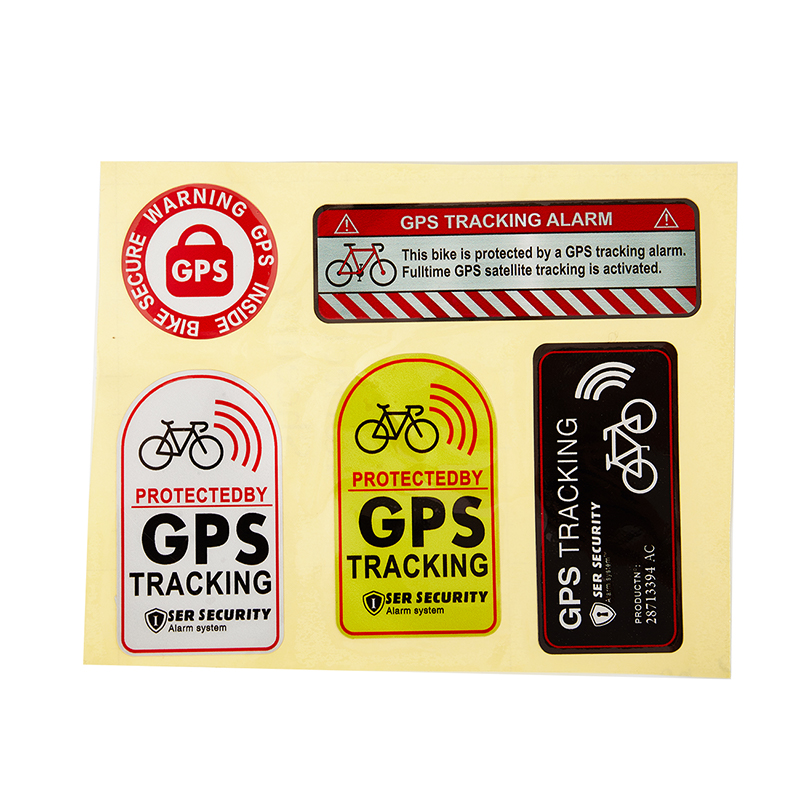 GPS TRACKING Alarm Sticker Reflective WARNING Motorcycle Bike Anti ...