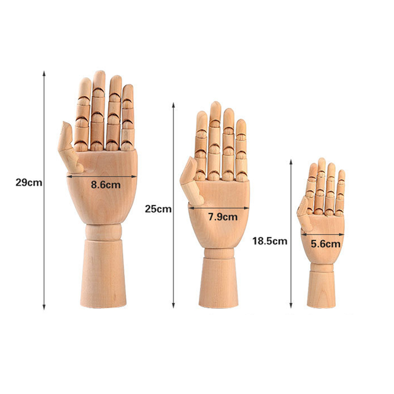 Wooden Hand Figurines Rotatable Joint Hand Model Drawing Sketch ...