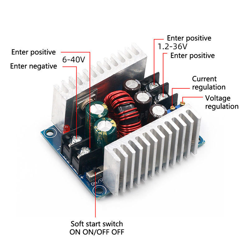 300W 20A DC-DC Buck Converter Step Down Module Constant Current LED ...