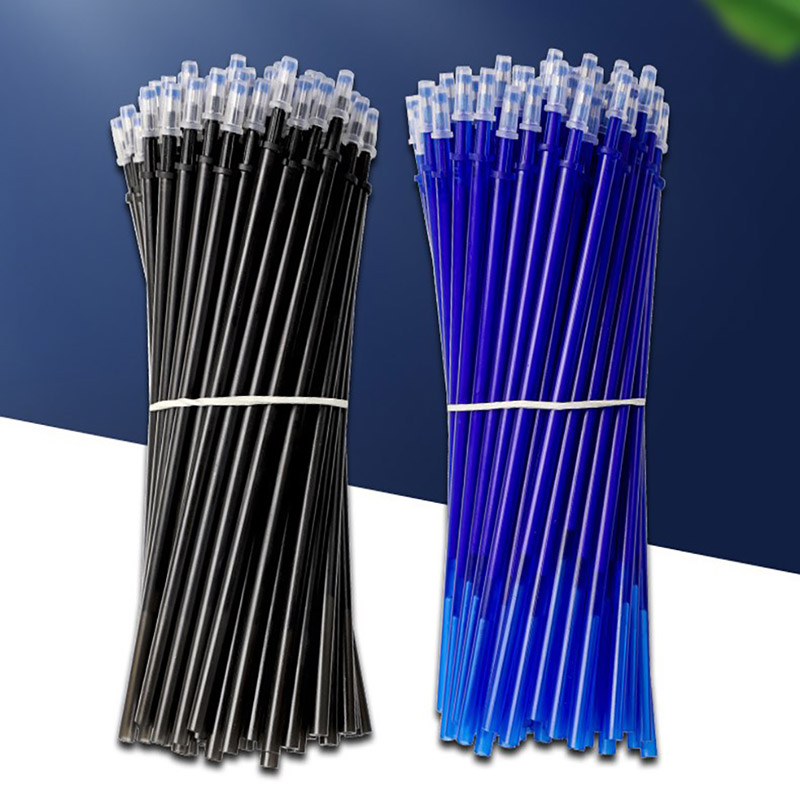 100 Pcs/Lot 0.5mm Gel Pen Erasable Pen Refill Rod Set Blue Black Ink Pen Refi St