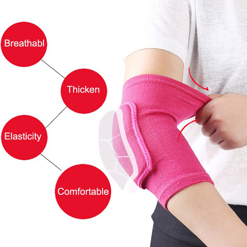 2PCS Elastic Elbow Pads Thickened Sponge Elbow Knee Protectors Guard ...