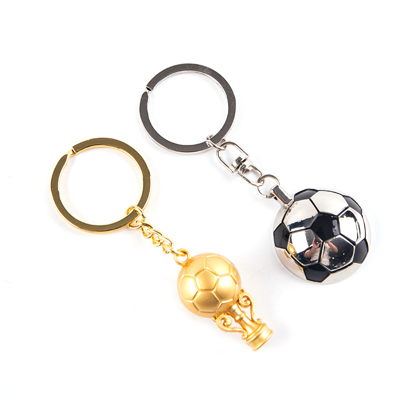 Football Metal Keychain Men Gift Key Chain Gold Color Soccer And Footb ...