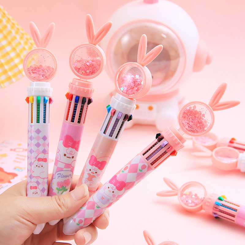 Cute Pink Rabbit 10 Colors Chunky Ballpoint Pen Kawaii Pen School Office Supply