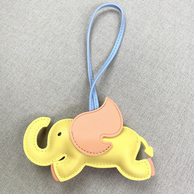 Designer PU Leather Wings Flying Elephant Hanger Keychain Pendant ...