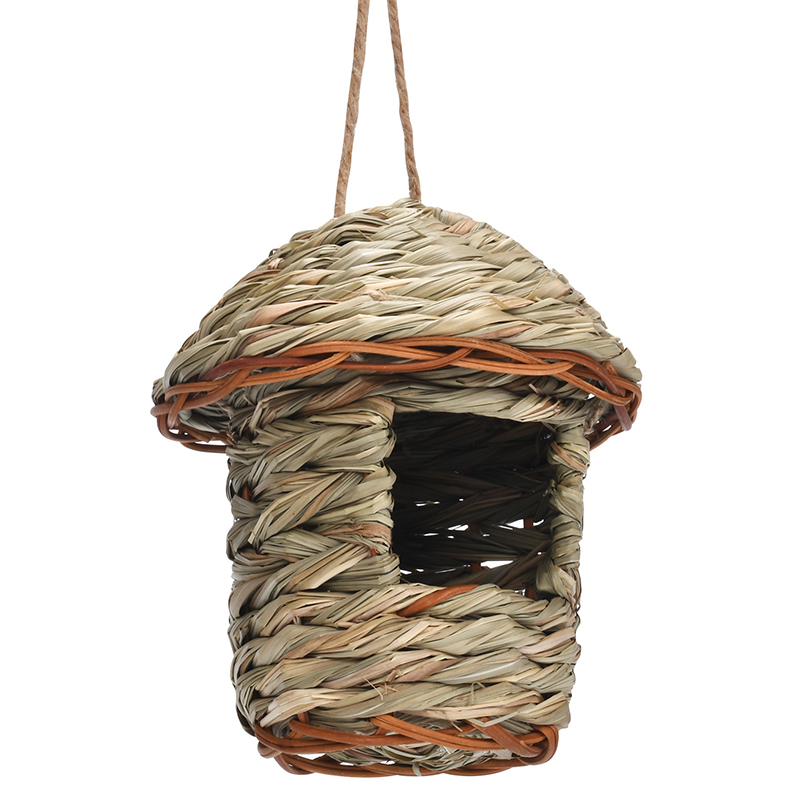 Fieno naturale nido appeso birdhouse tessuto a mano rifugio rifugio per uccellini Hidea'YH JW
