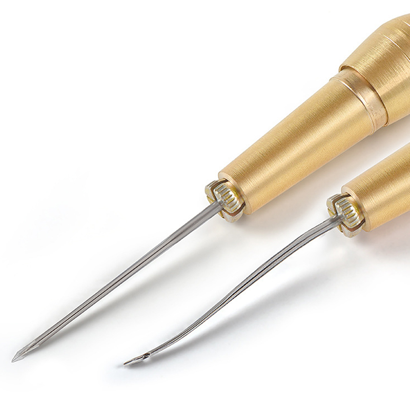 DIY Leather Sewing Awl Needle with Copper Handle Set Leather Canvas ...