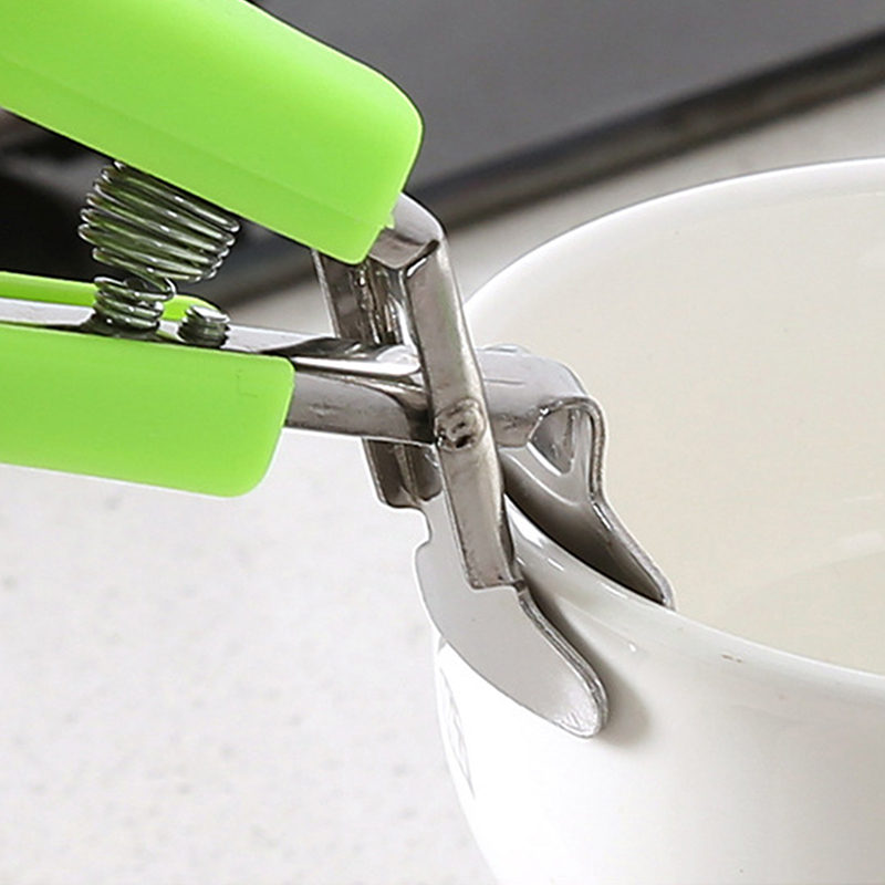 Hot Bowl Holder Dish Clamp Pot Pan Gripper Clip Retriever Tongs Silicone Handle