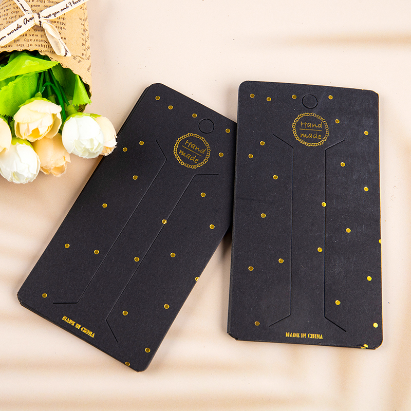 50PCS Collection Gold Lettering On Black Background  Paper Card Hair FAJIUK Th