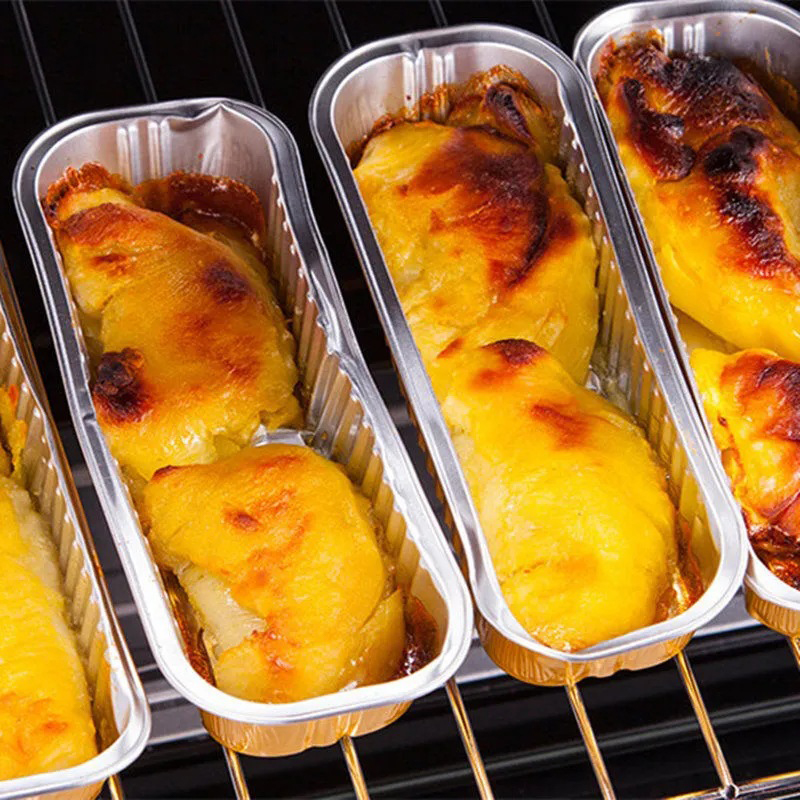 200 ml boîtes à pâtisserie en aluminium rectangulaire en aluminium