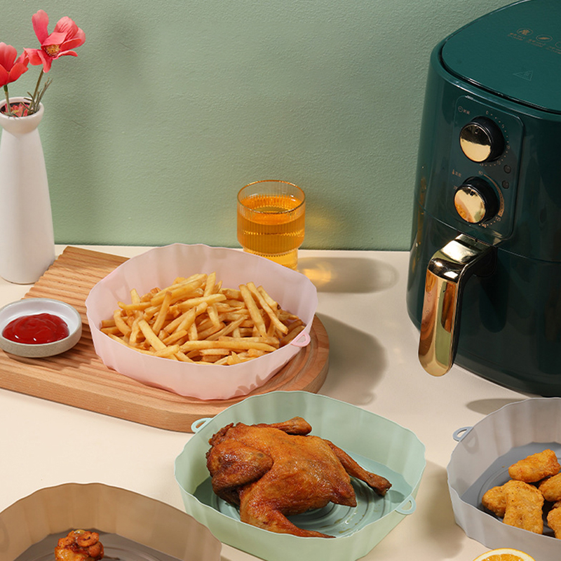 21cm Air Fryers For Baking Tray Panier de poulet frit Mat Airfryer Silicone Pot