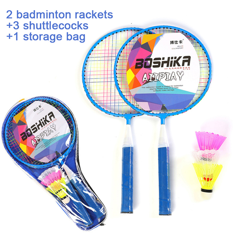 1 Pair Children Badminton Rackets Ball Set Sports Game Toy Kids Indoor ...