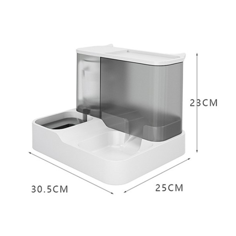 Cat Automatic Feeder with Transparent Water Dispenser Pet Feeding Food Drinking