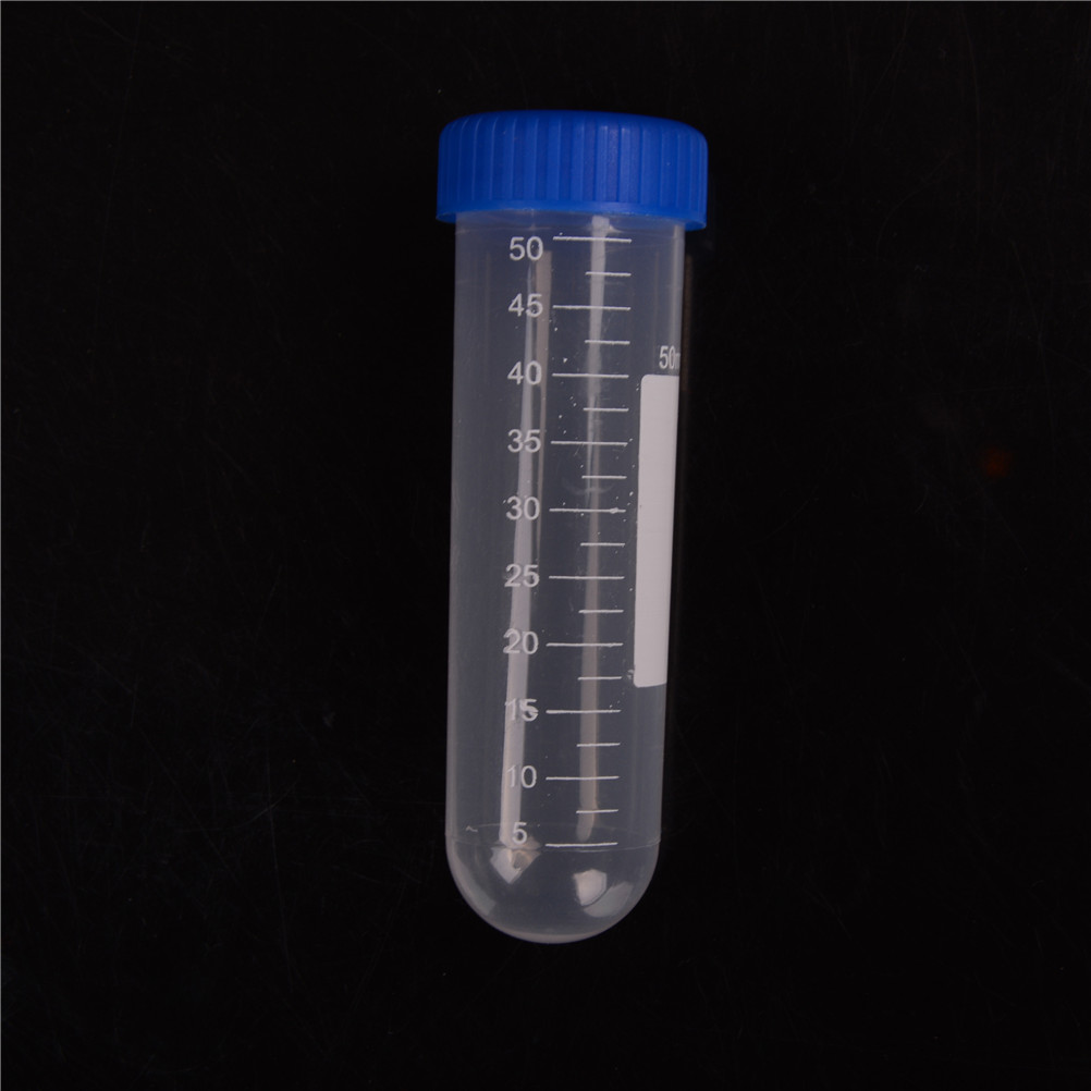 10Pcs 50ml Plastic Centrifuge Tube Pipe Vial Lab Test Container With 4 ...