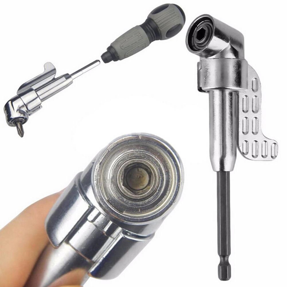 105°Angle 1/4" 6mm Extension Hex Drill Bit Screwdriver Socket Holder ...