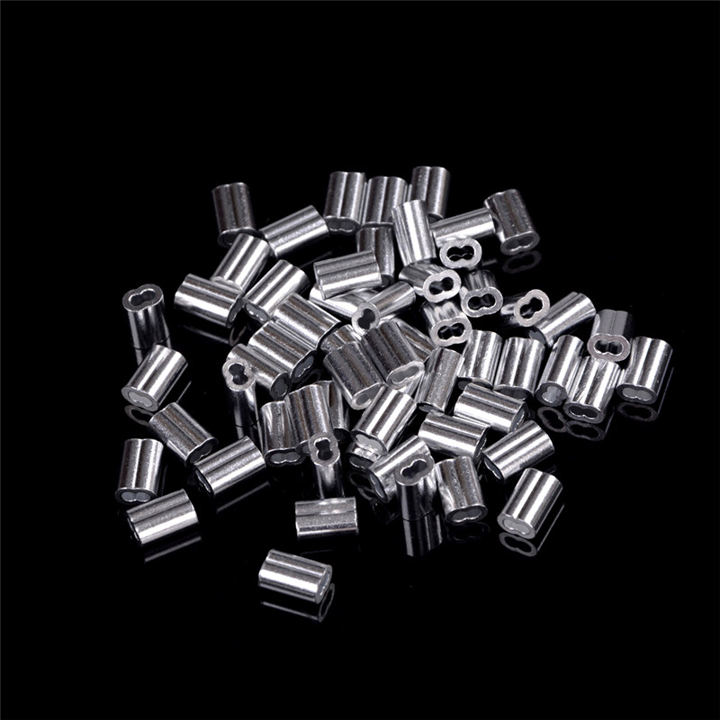 50pcs 1.5mm Cable Crimps Aluminum Sleeves Cable Wire Rope Clip*YA AUT ...