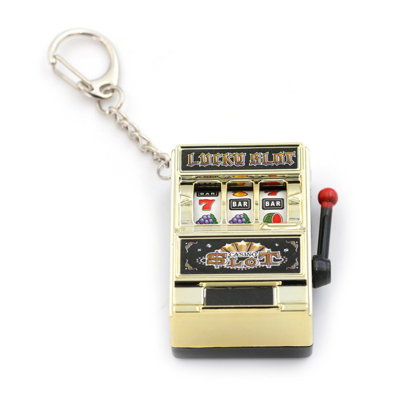 Mini Slot Machine Game Flashing Key Chains Lucky Charm Key Chain JR YQ ^❤Y Nw Th