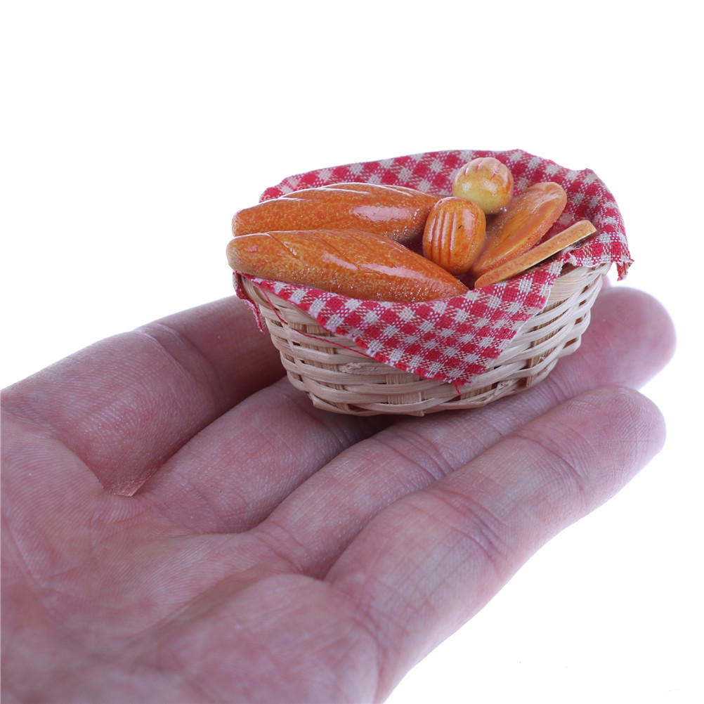 1/12 Dollhouse Miniature Bread/ Toast on a Basket Simulation food ...