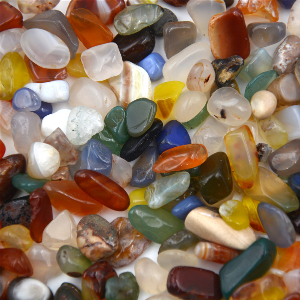 50g Mixed Colors Natural Tumbled Agate Stone Gemstone Rock About 10mm ...