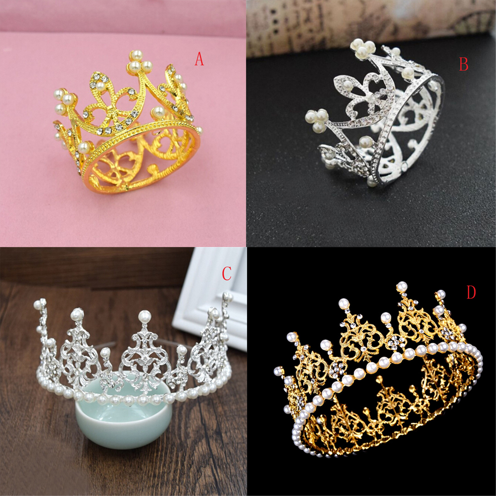 Bridal Princess Rhinestone Pearl Crystal Hair Tiara Wedding Crowns y3 ...